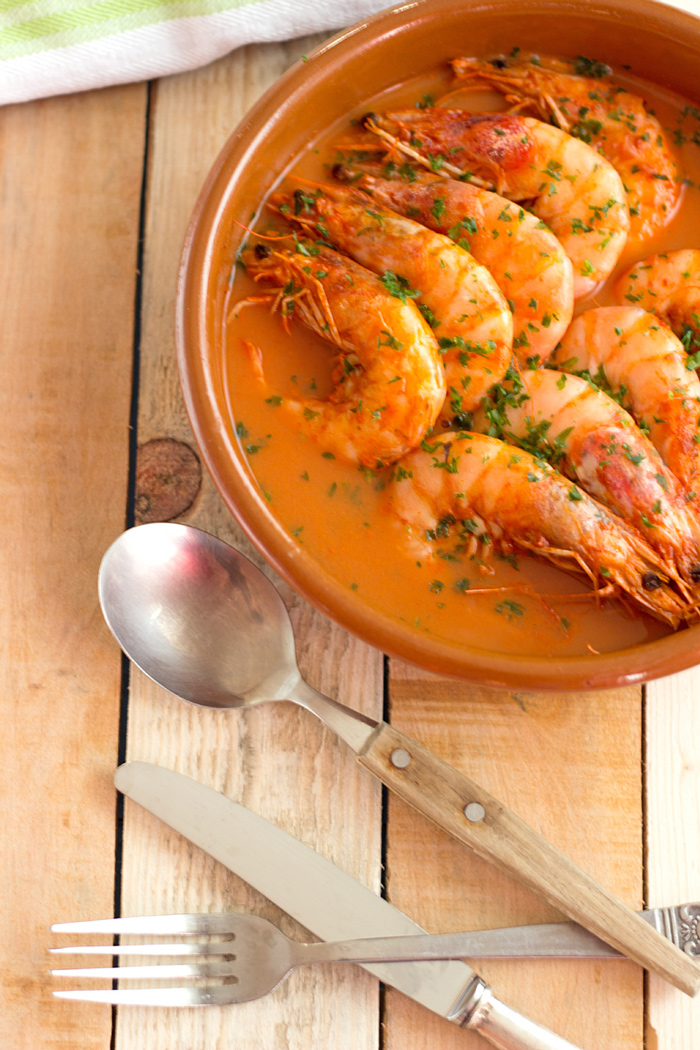 Prawns with garlic sauce